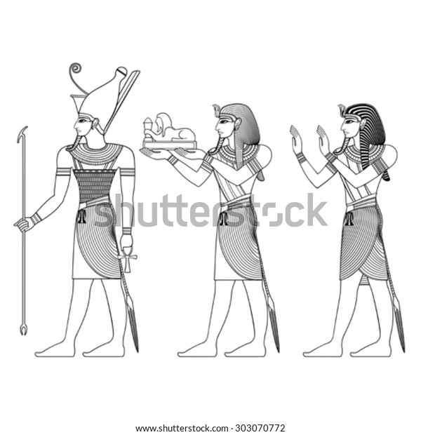 Pharaoh Egyptian Ancient Symbol Vector Set Stock Vector (Royalty Free ...
