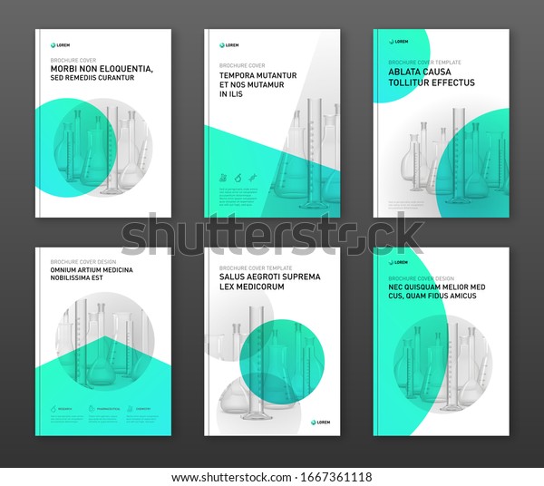 Pharmaceutical Brochure Cover Design Layout Set Stock Vector (Royalty ...