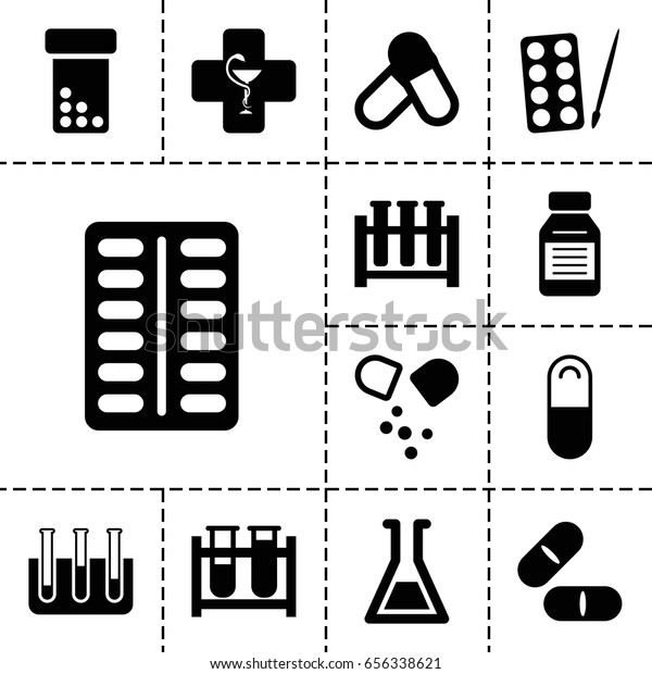 Pharmaceutical Icon Set 13 Filled Pharmaceuticalicons: vector de stock ...