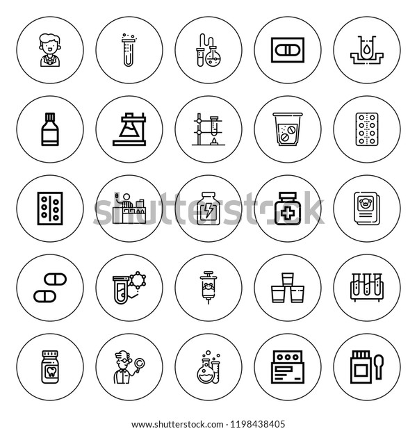 Pharmaceutical Icon Set Collection 25 Outline Stock Vector (Royalty ...