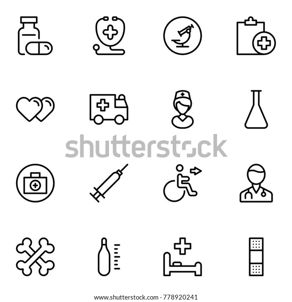 Pharmaceutical Icon Set Collection High Quality Stock Vector (Royalty ...
