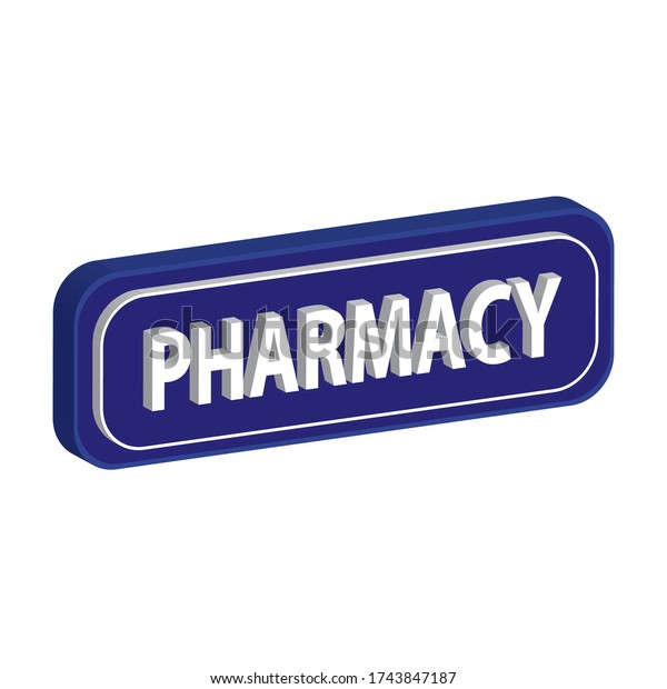 Pharmaceutical Sign Board Pharmacy 3d Labe Stock Vector (Royalty Free ...