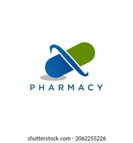 Pharmacy Capsule Medicine Logo Vector Stock Vector (Royalty Free ...