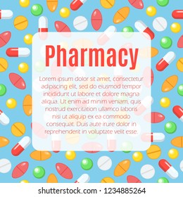 Pharmacy Flat Poster Vector Illustration Flat Stock Vector (Royalty ...