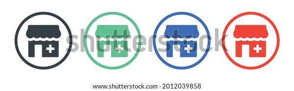 Pharmacy Icon Drugstore Symbol Vector Illustration Stock Vector ...