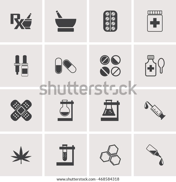 Pharmacy Icons Medical Icons Set Vector Stock Vector (Royalty Free ...