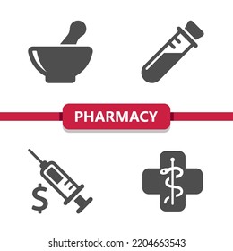 Pharmacy Icons Professional Pixel Perfect Icons Stock Vector (Royalty ...