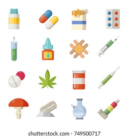Pharmacy Illustrations Different Drugs Cartoon Style Stock Vector ...