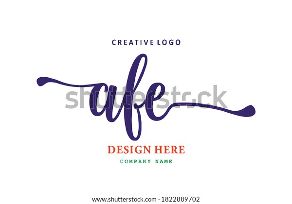 Pharmacy Letter Afe Logo Simple Easy Stock Vector (Royalty Free) 1822889702