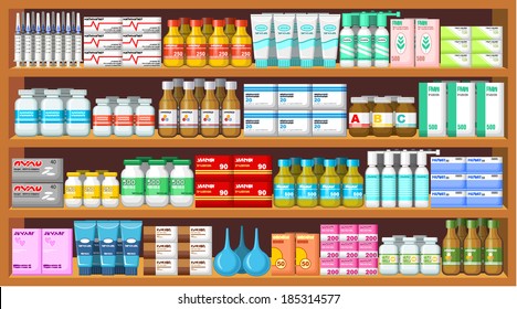 3,598 Pharmacy shelves Stock Vectors, Images & Vector Art | Shutterstock
