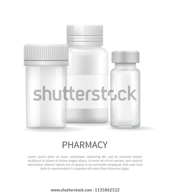 Pharmacy Poster Conservation Medicinal Product Containers Stock Vector ...