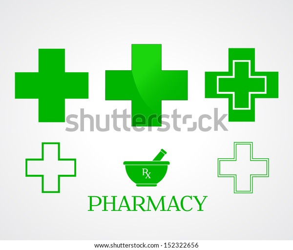 Pharmacy Symbols On White Vector Stock Vector (Royalty Free) 152322656 ...