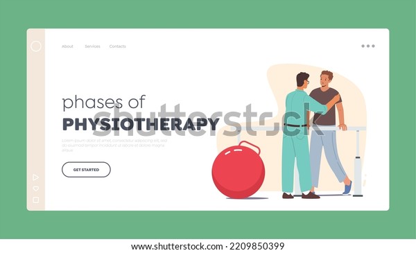 Phases Physiotherapy Landing Page Template Doctor Stock Vector (Royalty ...