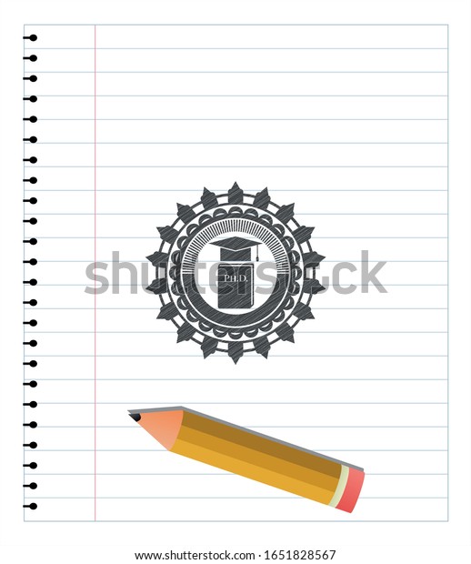 Phd Thesis Icon Emblem Pencil Effect Stock Vector (Royalty Free ...
