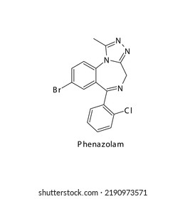 Phenazolam Molecule Flat Skeletal Structure Benzodiazepine Stock Vector ...