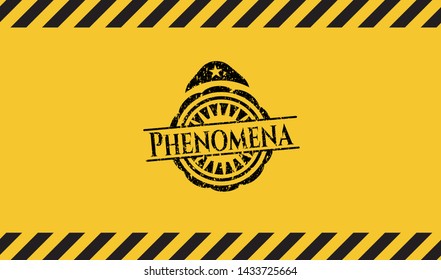 Phenomena Black Grunge Emblem Inside Yellow Stock Vector (Royalty Free ...