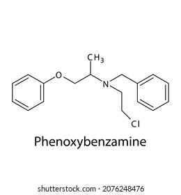 Phenoxybenzamine Molecular Structure Flat Skeletal Chemical Stock ...