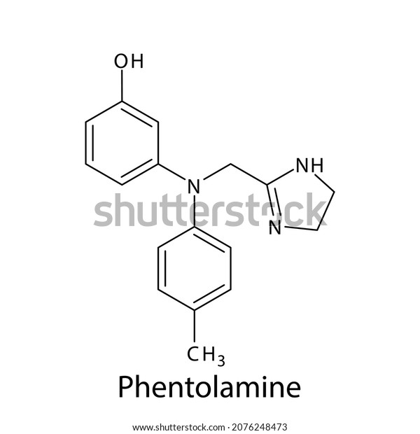 Estructura molecular fentolamínica, fórmula química esquelética plana ...