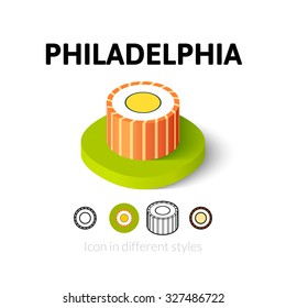 Philadelphia Icon Vector Symbol Flat Outline Stock Vector (Royalty Free ...