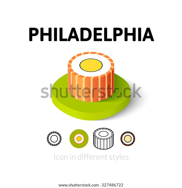 Philadelphia Icon Vector Symbol Flat Outline Stock Vector (Royalty Free ...