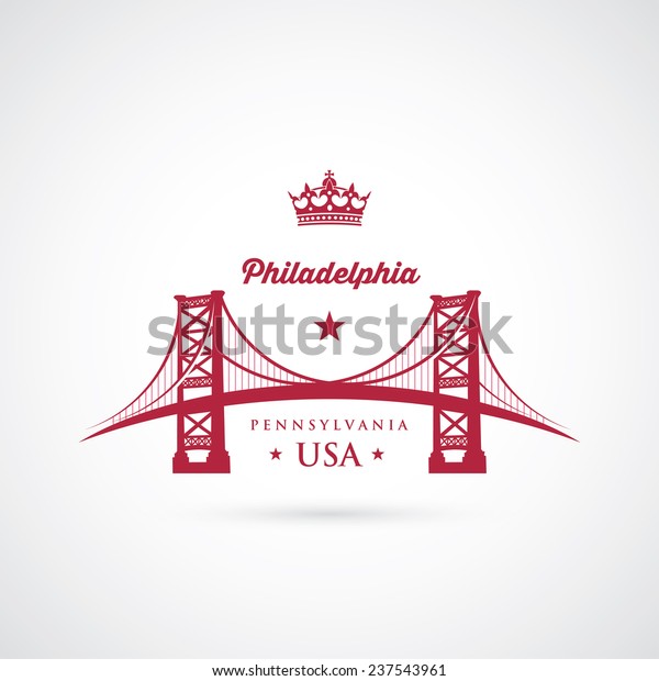 Philadelphia Symbol Benjamin Franklin Bridge Vector Stock Vector ...