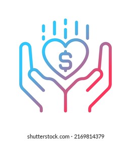 Philanthropy Gradient Linear Vector Icon Philanthropic Stock Vector ...
