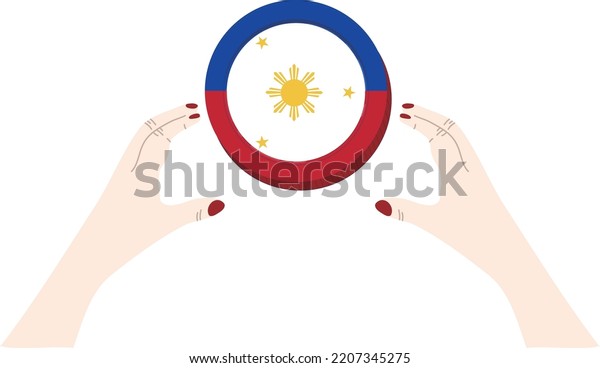 Philippine Flag Vector Hand Drawnphilippine Peso Stock Vector (Royalty ...