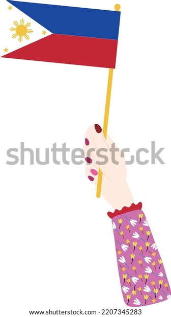 Philippine Flag Vector Hand Drawnphilippine Peso Stock Vector (Royalty ...