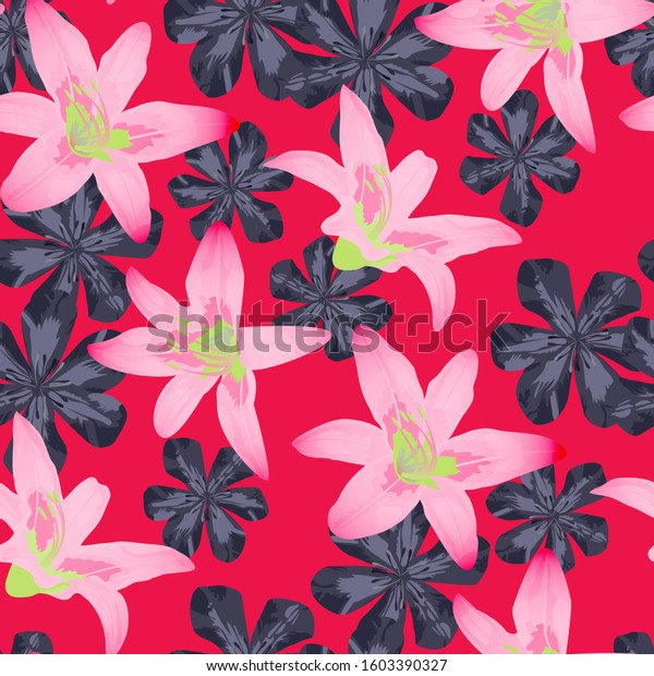 Philippine Flowers Seamless Pattern Indonesian Jungle Stock Vector ...