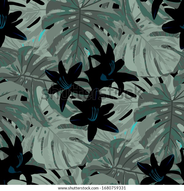 Philippine Flowers Seamless Pattern Tropic Leaves Stock Vector (Royalty ...