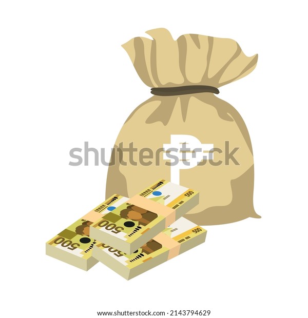 Philippine Peso Vector Illustration Philippines Money: เวกเตอร์สต็อก ...