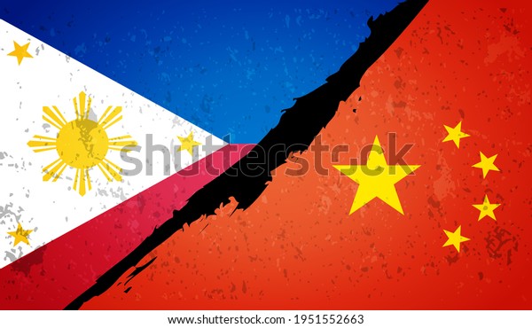 Philippine Vs China Flags Conflict Vector: เวกเตอร์สต็อก (ปลอดค่า ...