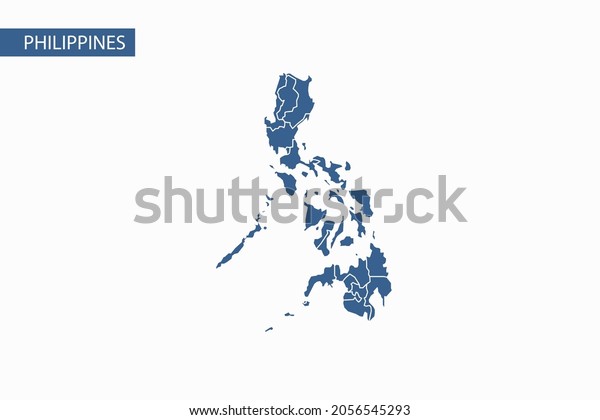 Philippines Blue Map Detailed Vector Stock Vector (Royalty Free ...