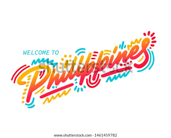 Philippines Creative Handwritten Font Design Vector Stock Vector ...