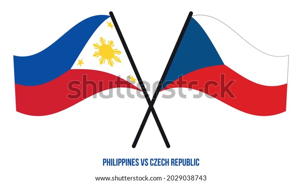 Philippines Czech Republic Flags Crossed Waving Stock Vector (Royalty ...