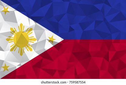 Philippines Flag Abstract Polygon Geometric Shape Stock Vector (Royalty ...