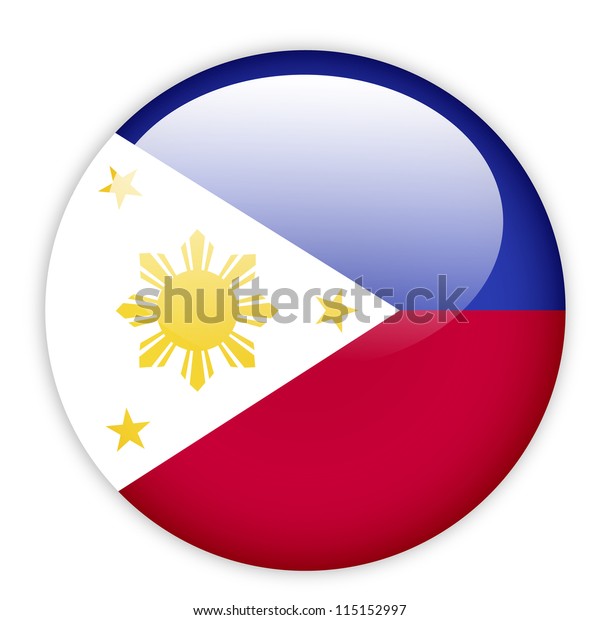 Philippines Flag Button On White Stock Vector (Royalty Free) 115152997 ...
