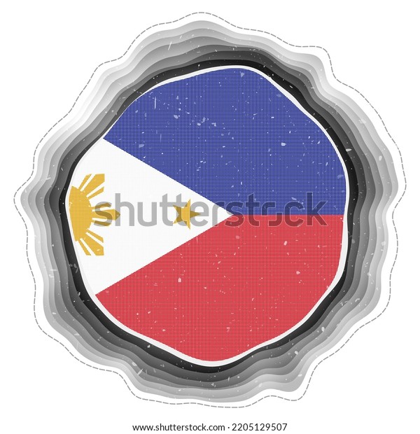 Philippines Flag Frame Badge Country Layered Stock Vector (Royalty Free ...