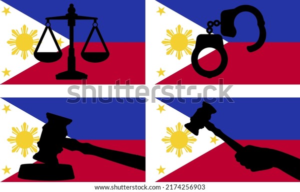 Philippines Flag Justice Vector Silhouette Judge: เวกเตอร์สต็อก (ปลอด ...