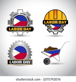 Philippines Flag Labour Day Design Vector Stock Vector (Royalty Free ...
