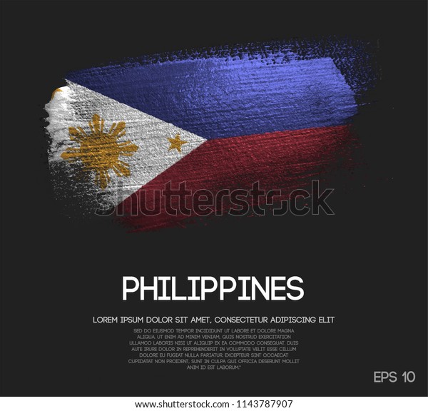 Philippines Flag Made Glitter Sparkle Brush Stock Vector (Royalty Free ...