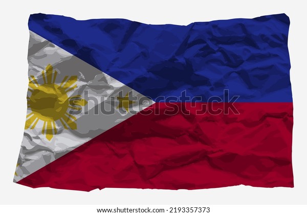 Philippines Flag On Crumpled Paper Vector Stock Vector (Royalty Free ...