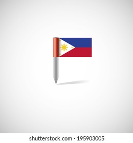 Philippines Flag Pin Stock Vector (Royalty Free) 195903005