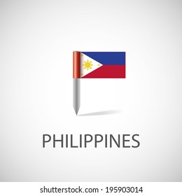 Philippines Flag Pin Stock Vector (Royalty Free) 195903005