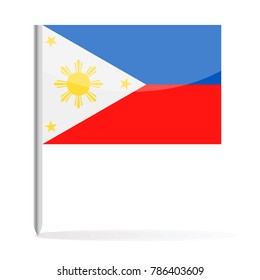 Philippines Flag Pin Vector Icon Illustration: เวกเตอร์สต็อก (ปลอดค่า ...