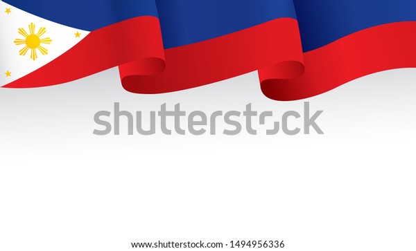 Philippines Flag Ribbon Isolated On White 스톡 벡터(로열티 프리) 1494956336 ...