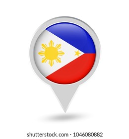 Philippines Flag Round Pin Icon Vector Stock Vector (Royalty Free ...