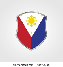 Philippines Flag Shield Frame National Flag Stock Vector (Royalty Free) 2136295203 | Shutterstock