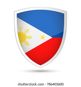 Philippines Flag Vector Shield Icon Illustration Stock Vector (Royalty ...