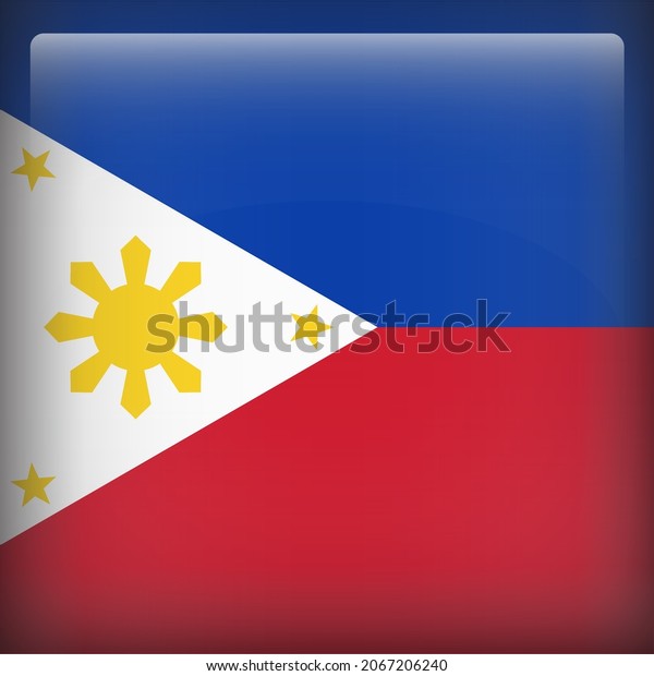 Philippines Glossy 3d Square Country Flag Stock Vector (Royalty Free ...